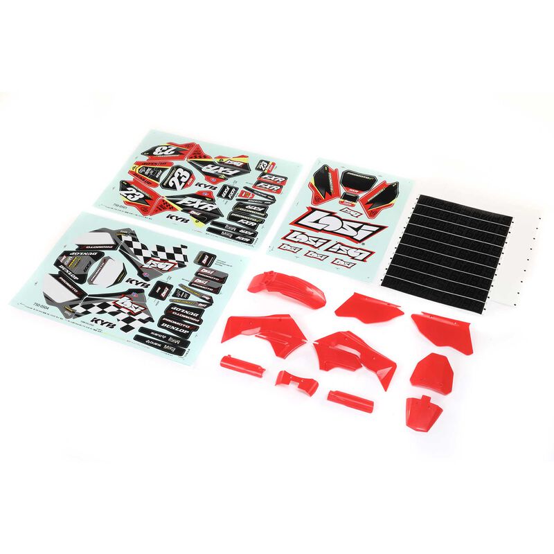 Red Plastics with Wraps: Promoto-MX Losi LOS260000
